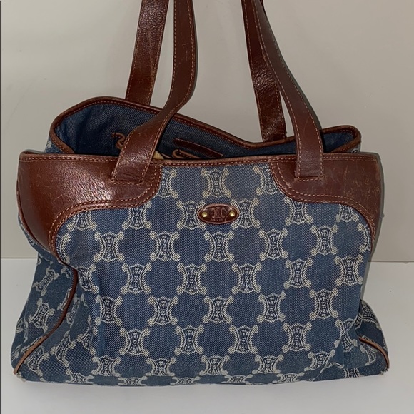Celine | Bags | Celine Denim Logo Bag | Poshmark